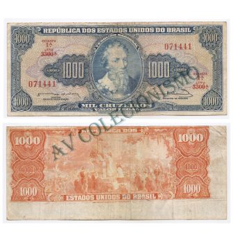 C056 – 1000 Cruzeiros – 1963 – Erro de Impressao – MBC – AV Colecionismo